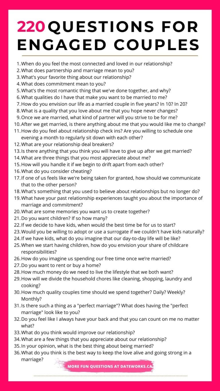 220 Questions For Engaged Couples To Ask Before Marriage